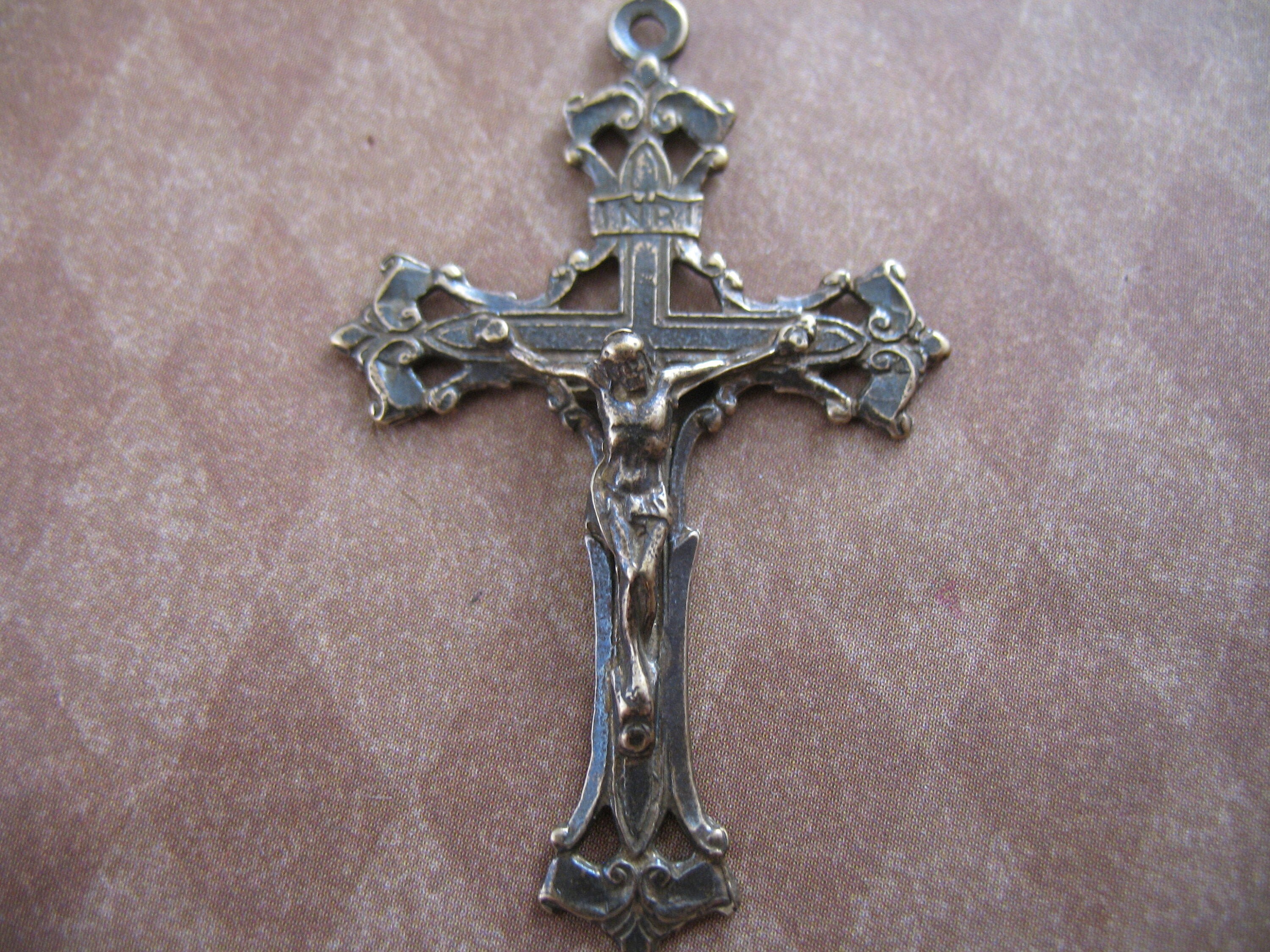 Solid Bronze Crucifix Rosary Parts Religious Charms Pendants - Etsy