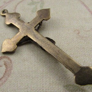 Solid Bronze Crucifix Rosary Parts Fleur De Lis Crucifix Catholic ...