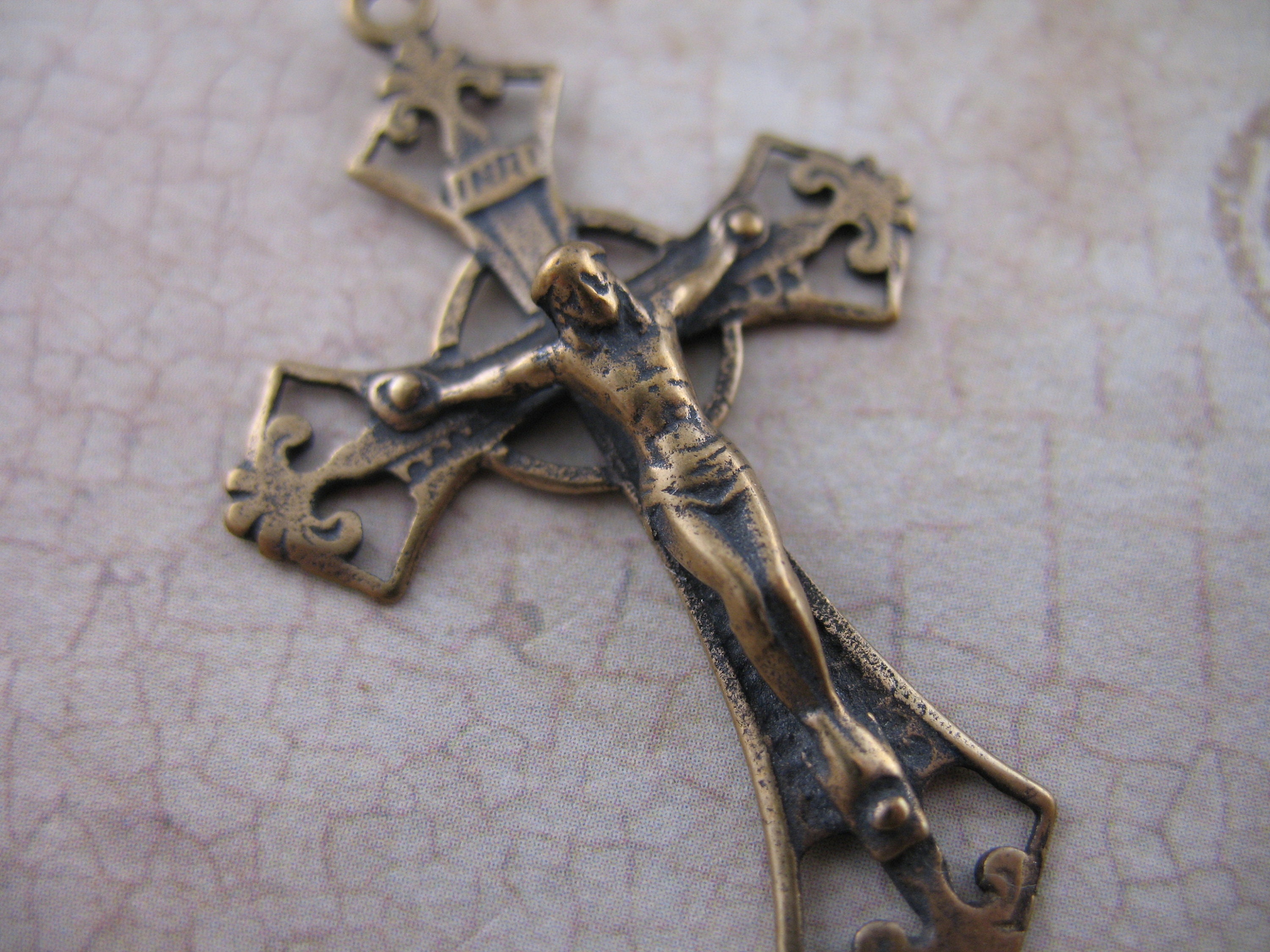 Solid Bronze Crucifix Rosary Parts Supplies Religious Jewelry - Etsy