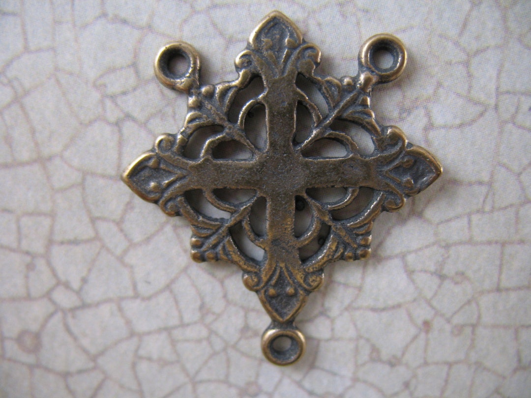 Lotus Flower Center Connector Solid Bronze Rosary Parts Religious ...