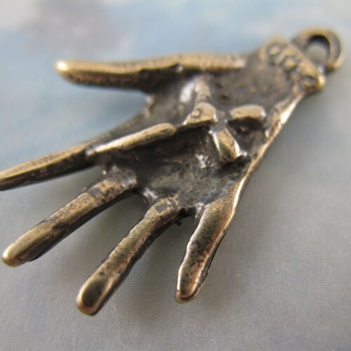 Silver Hand Charm Hand Holding Ring Connector Silver Hand | Etsy