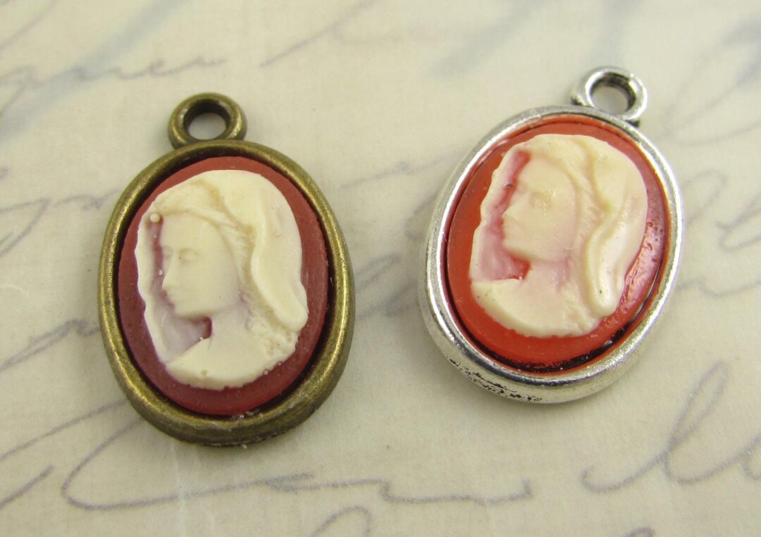 LIMITED STOCK Small Vintage Cameo Charms Religious Charms Catholic ...