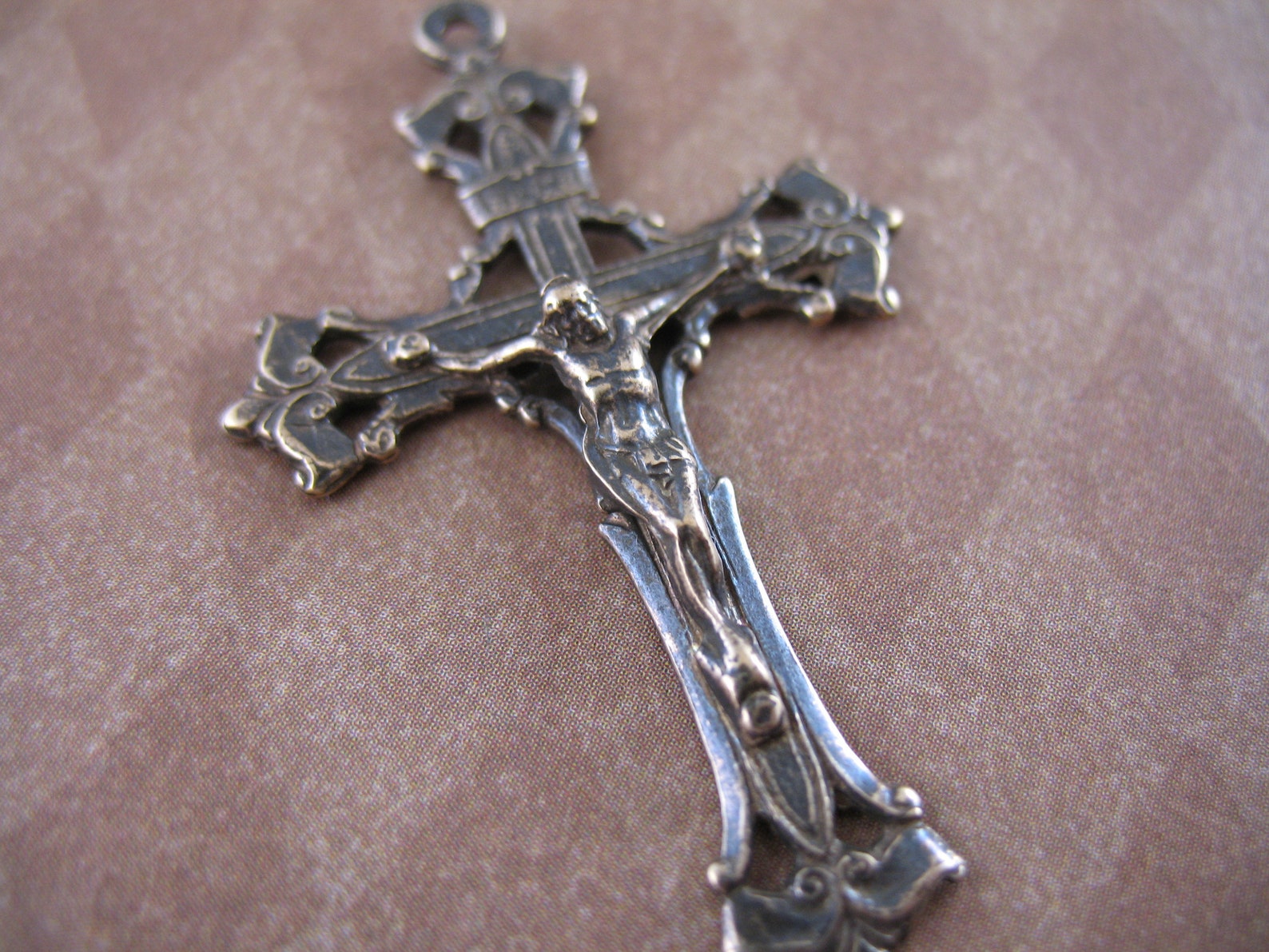 Solid Bronze Crucifix Rosary Parts Religious Charms Pendants | Etsy