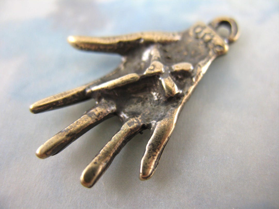 Milagros Hand Religious Charms Solid Bronze Pendants Religious Jewelry ...
