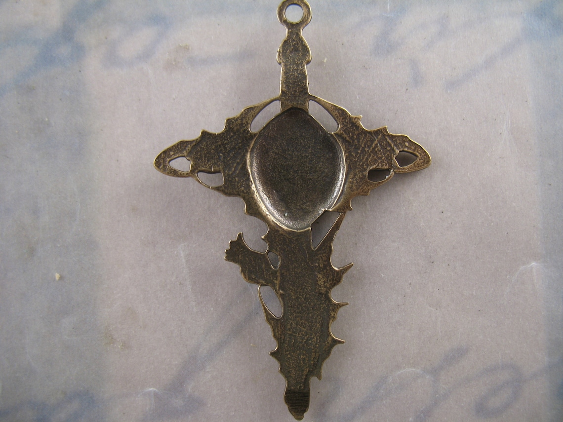 Solid Bronze Joan of Arc Cross With Thistles Rosary Parts - Etsy