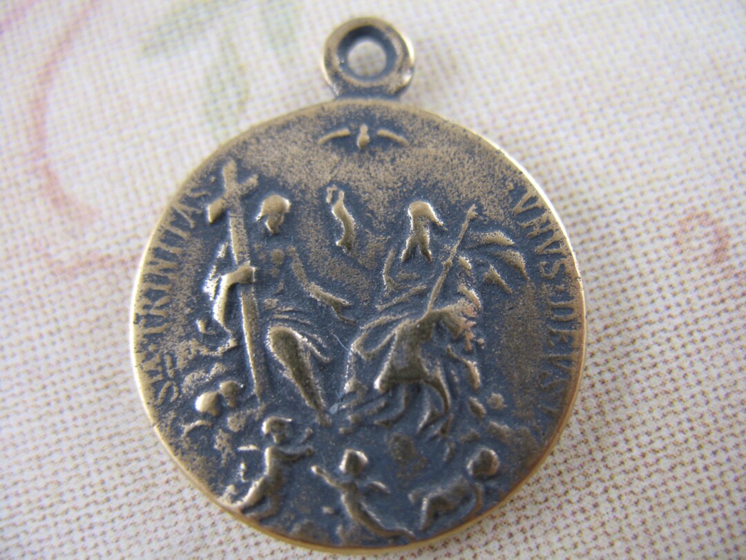 Holy Trinity Holy Spirit Solid Bronze Religious Medal Religious Charms ...