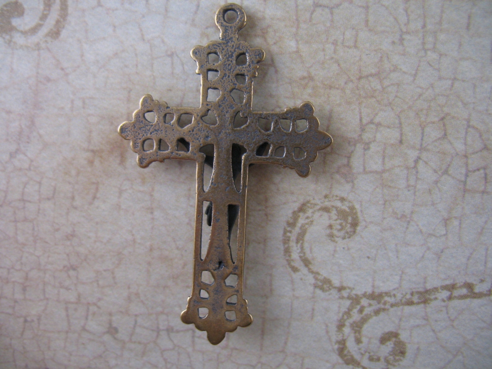 Solid Bronze Crucifix Rosary Parts Religious Charms Fleur De - Etsy