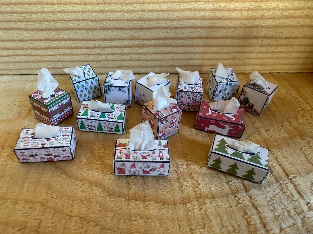 Handmade Miniature Kleenex Boxes: Christmas Prints (set of 5) - Etsy