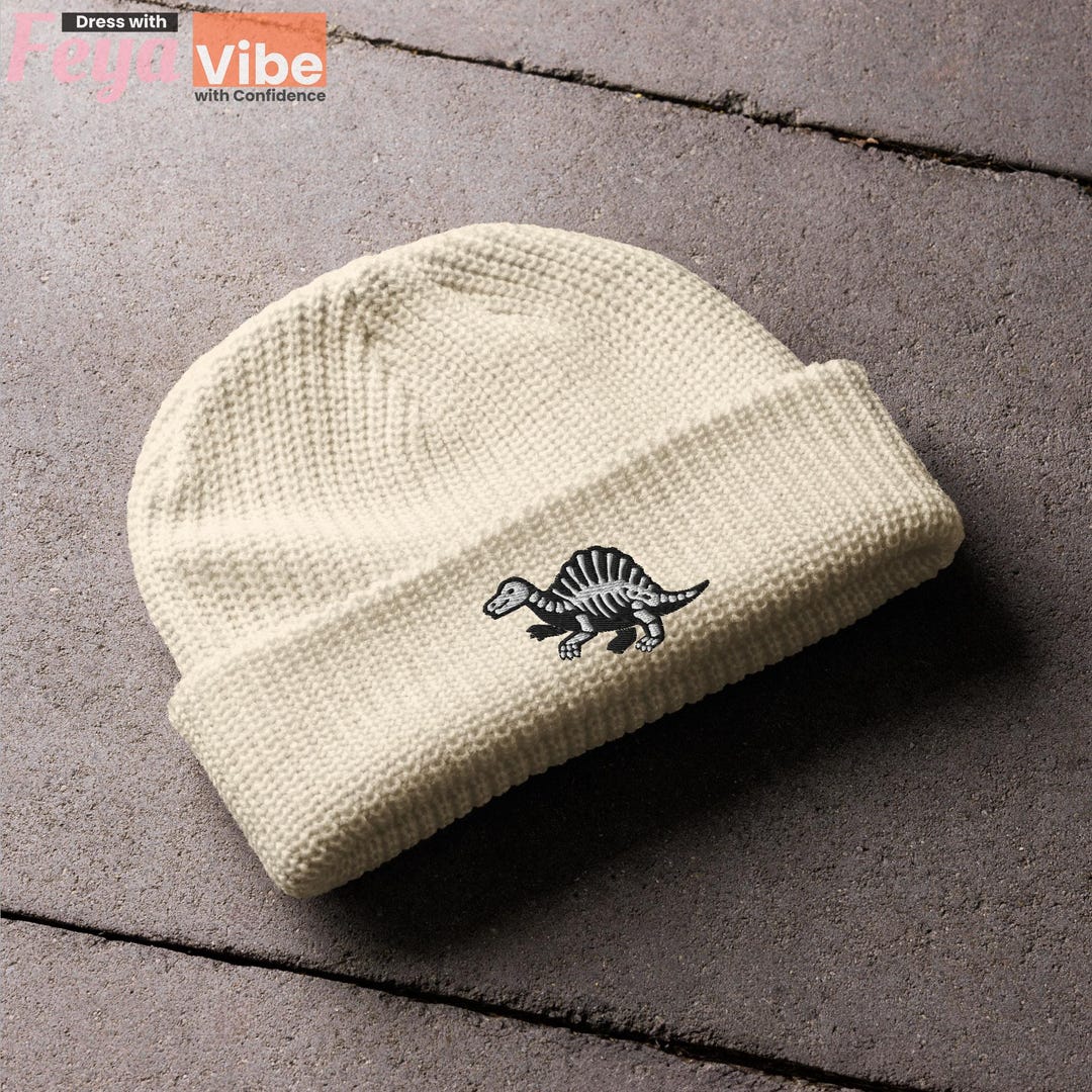 Spinosaurus Beanie Hat - Dinosaur Embroidered Hat, Dinosaur Beanie ...