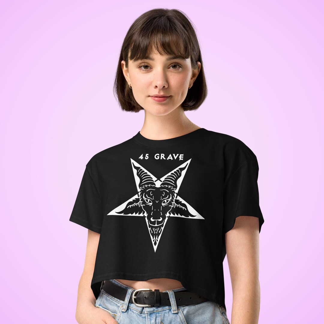Demon Goat Gothic Crop Top | Edgy Gift for Goth and Emo Crop Tee ...