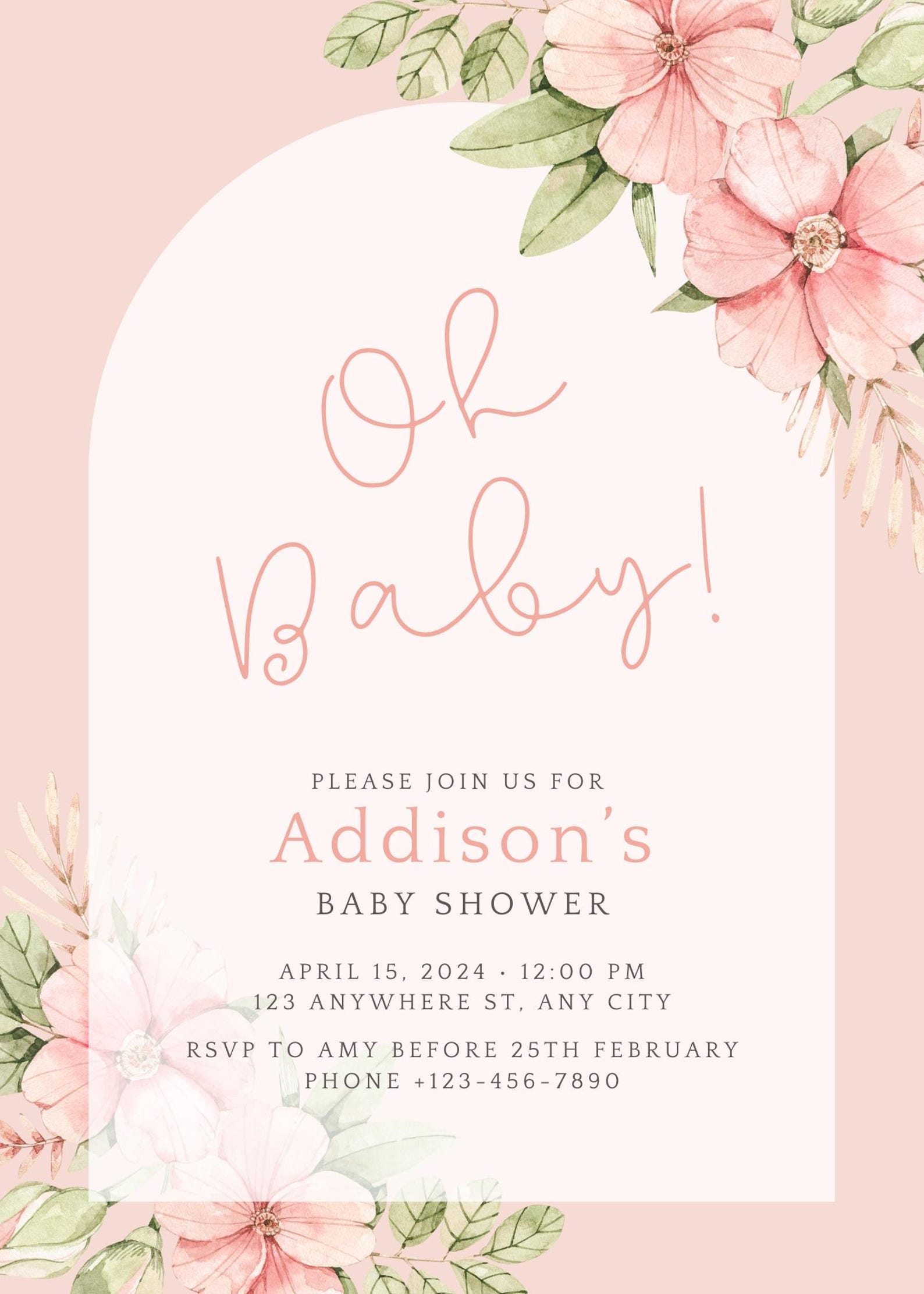 Oh Baby Shower Invitation - Etsy