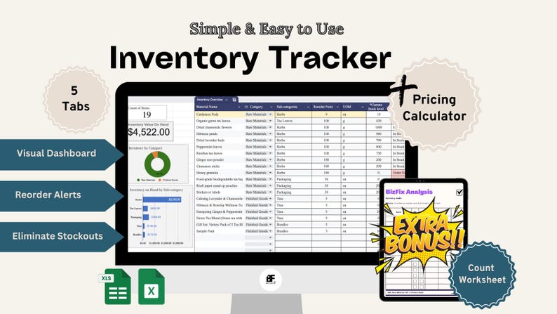 Inventory Tracker Template for Small Businesses Track Stock & Minimize ...