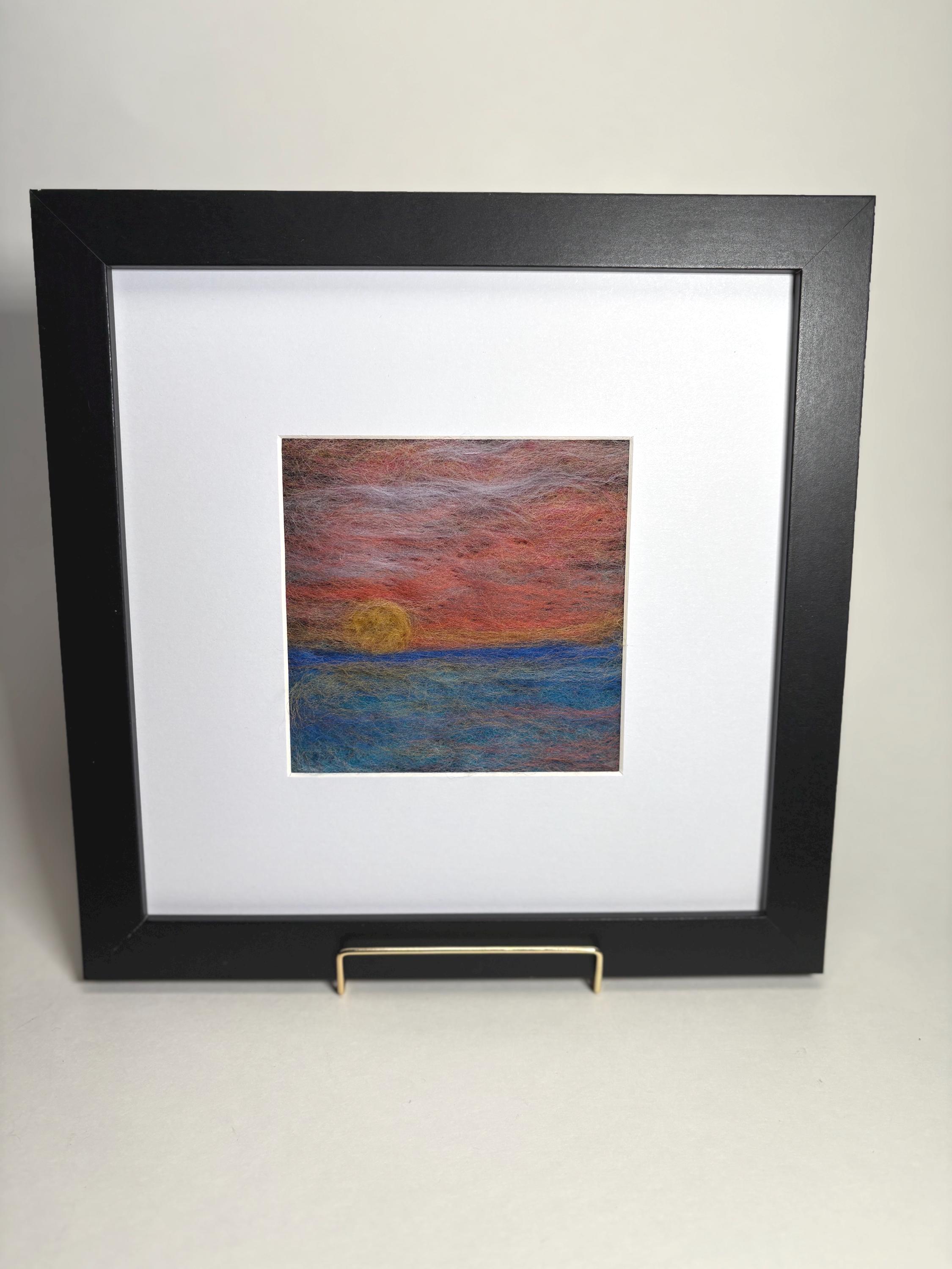 Painted Sky Needle Felt Landscape Original Wool Art Handmade Textile - Etsy