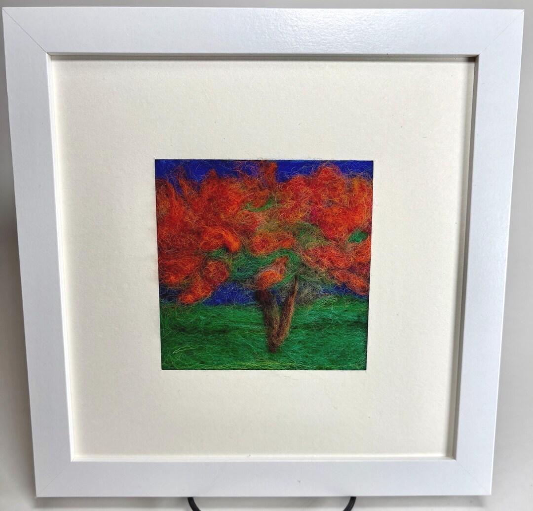 Flamboyant Flame Tree Handmade Needle Felt Painting Guam Art Guam Gift ...