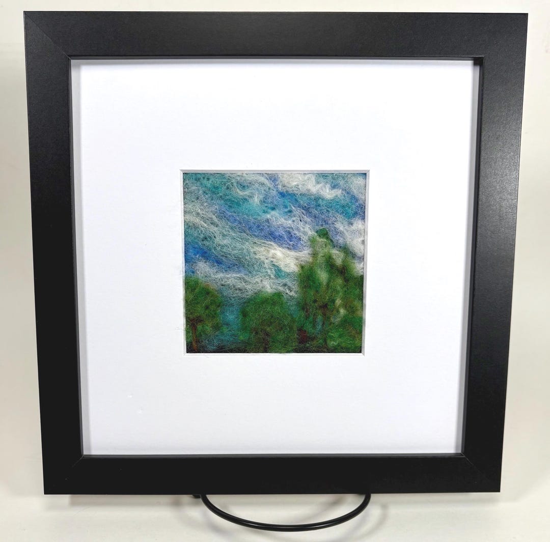 Trees and Sky, Original Needle Felt Art, Framed - Etsy