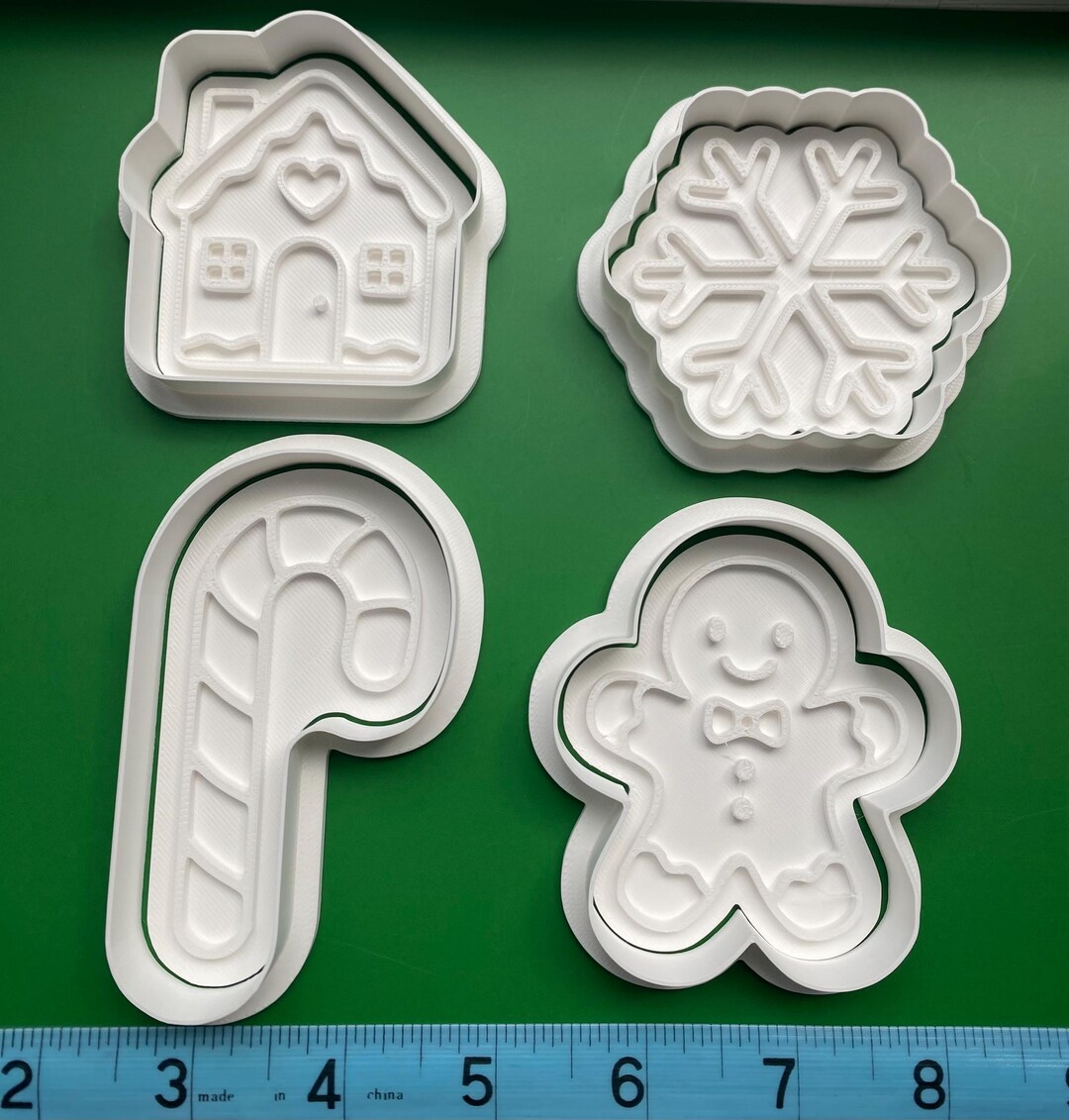 Christmas Cookie Cutters With Stamp - Etsy