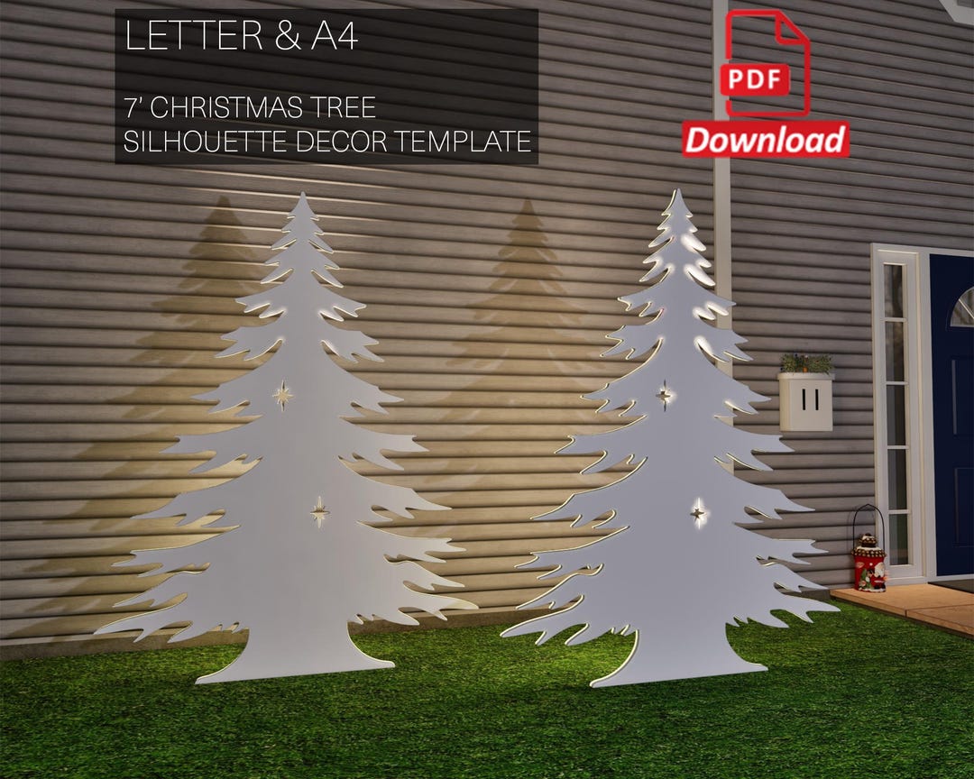 7ft Christmas Tree Silhouette Template: Outdoor Decor (PDF Download) - Etsy