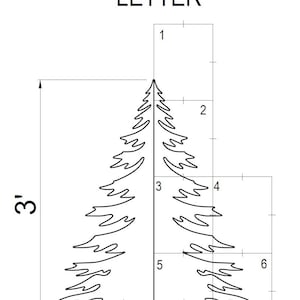 3ft Christmas Tree Template, 91cm Christmas Silhouette Decor Template ...