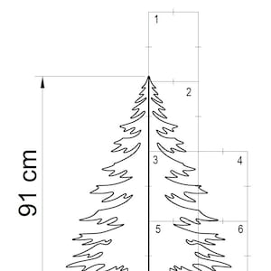 3ft Christmas Tree Template, 91cm Christmas Silhouette Decor Template ...