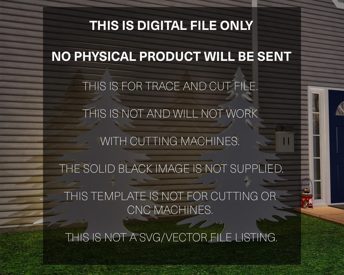 3ft Christmas Tree Template, 91cm Christmas Silhouette Decor Template ...