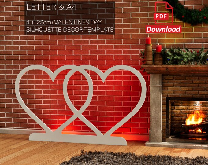 6 Inch Heart Printable Template-large Heart Cutout-valentines Day Decor ...