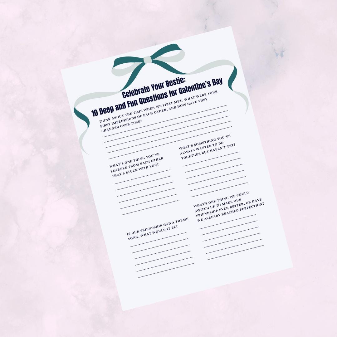 Galentine's Day Best Friend Reflection Printable - Etsy