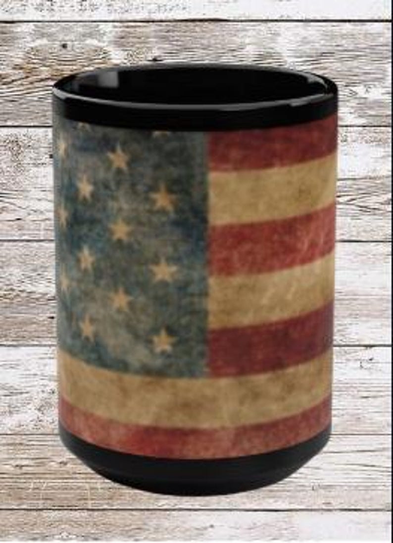 Vintage USA Flag Coffee Mug 15oz - Etsy