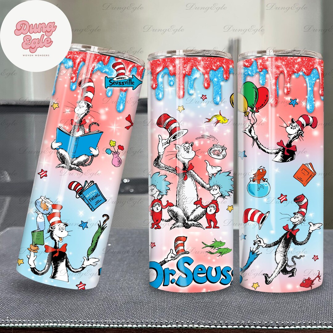 Cat Hat Coquette 20 Oz Skinny Tumbler Wrap Png, Read Across America ...