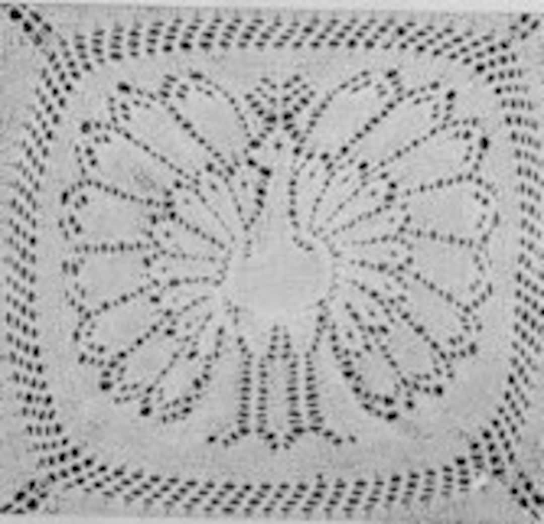 Knitted Peacock Doily Pattern, Vintage Crochet (PDF Pattern) - Etsy