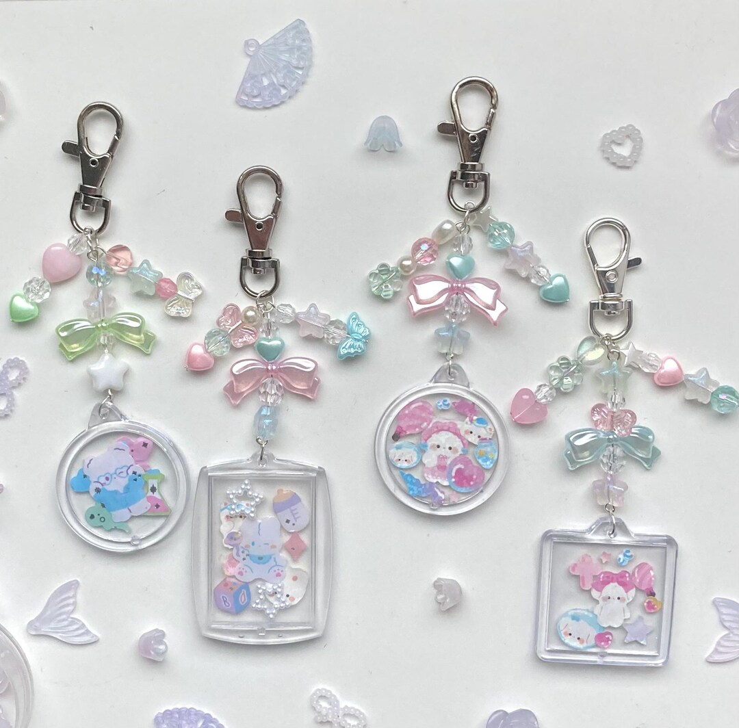 Colorful Sticker Frame Keychains - Etsy