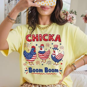 Funny Chicka Boom Boom Png, Retro Chicken 4th of July Png, Patriotic ...