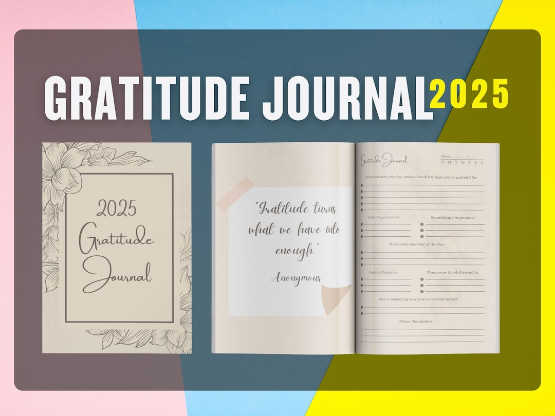 2025 Gratitude Journal Printable, Digital Gratitude Planner, Daily ...