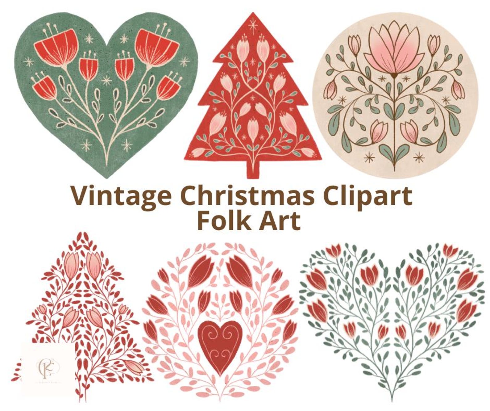 Vintage Christmas Clipart, Retro Holiday PNG (digital Download) - Etsy