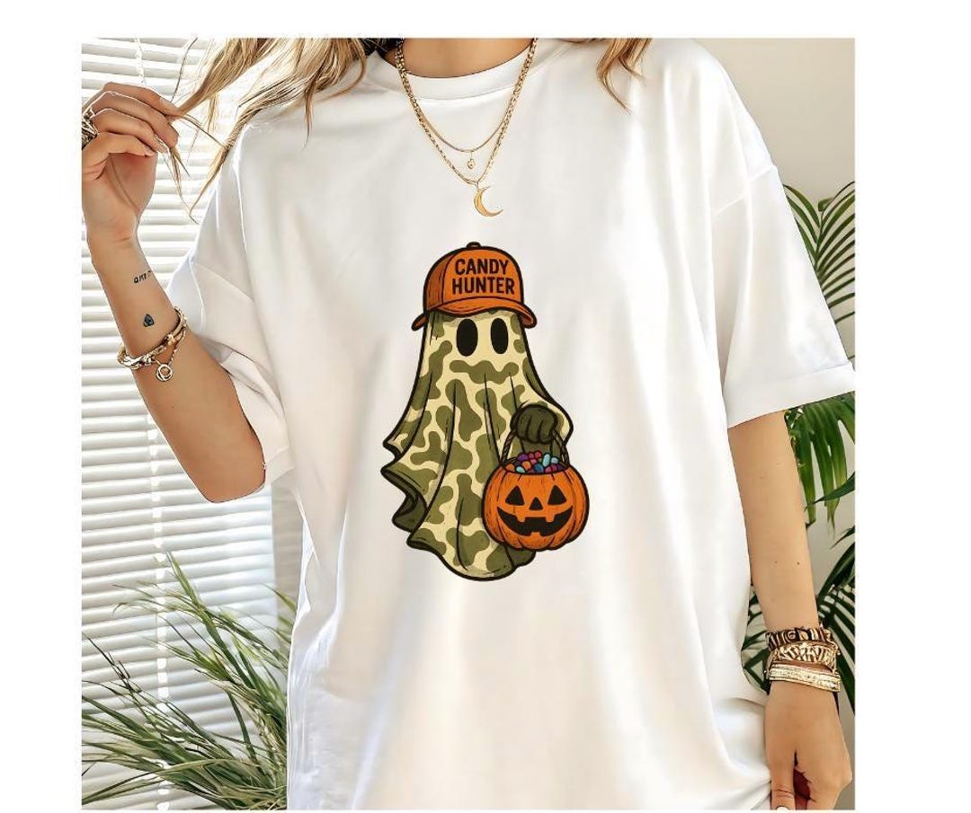 Camo Halloween Ghost Candy Hunter PNG, Halloween Camo Ghost Treat ...