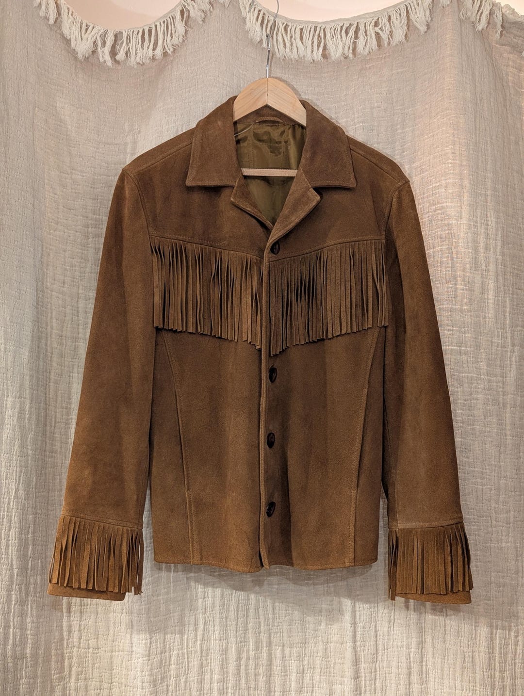 Vintage Suede Buckskin Fringe Jacket - Etsy