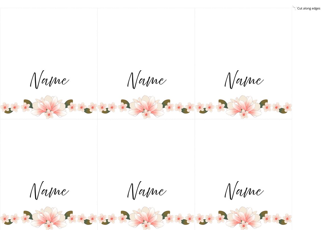 Pink Floral Editable Mother’s Day Place Cards – Printable Table Name ...