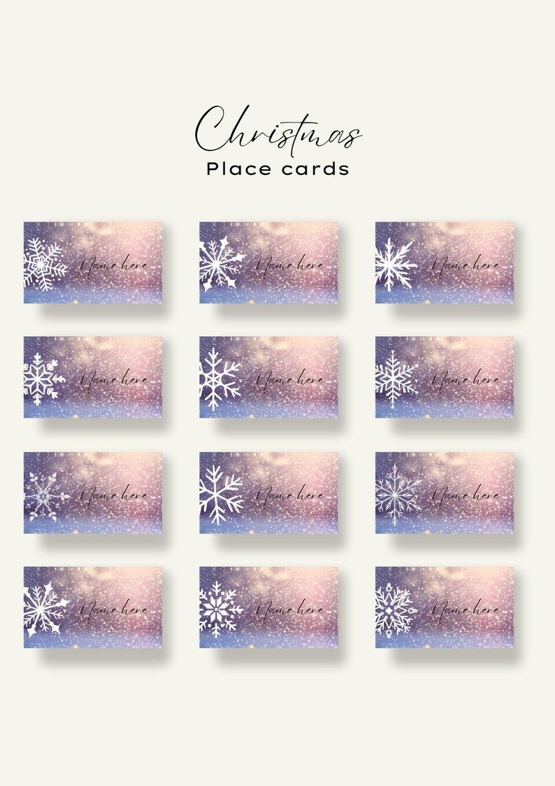 Editable Christmas Place Cards, Tent Card for Christmas Dinner With ...