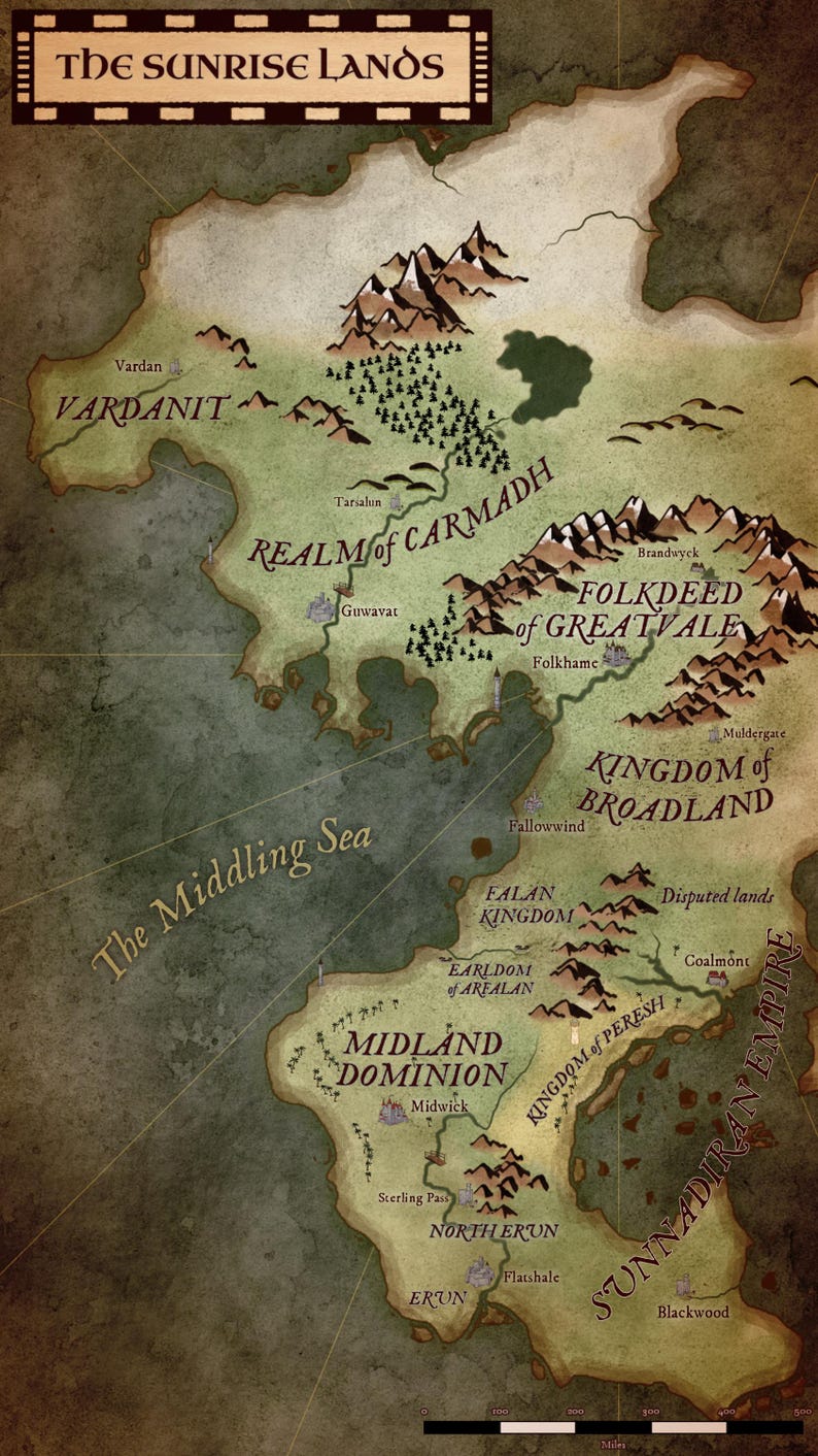 Custom-designed Fantasy Map physical Version - Etsy