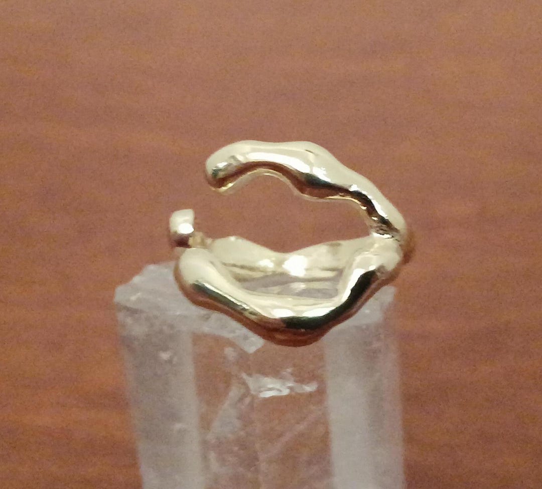 Sliver Ring With Golding Plating Liquid Ring Liquid Ring Silver Unique ...