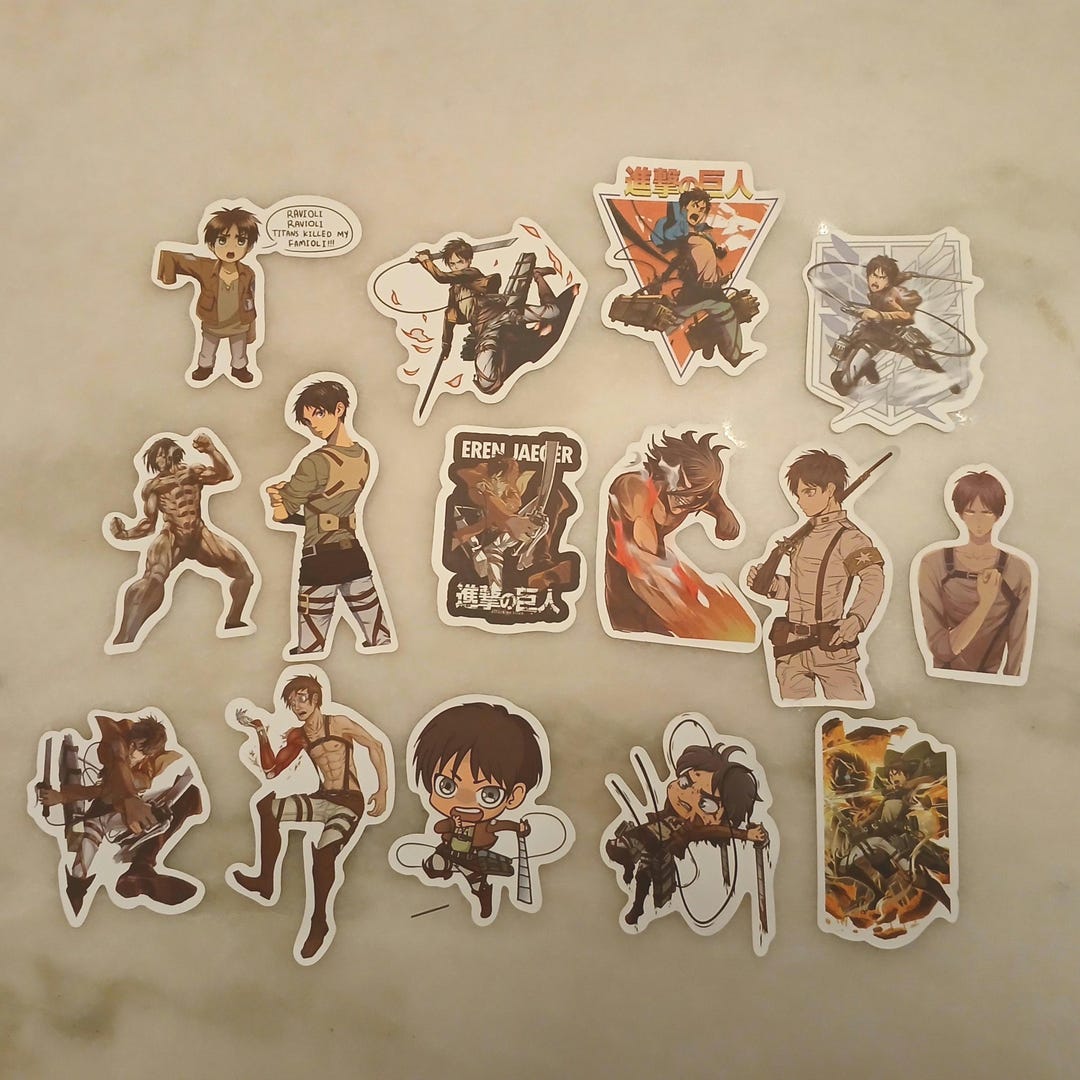5-piece Random Eren Attack on Titan Sticker Pack - Perfect for Fans ...