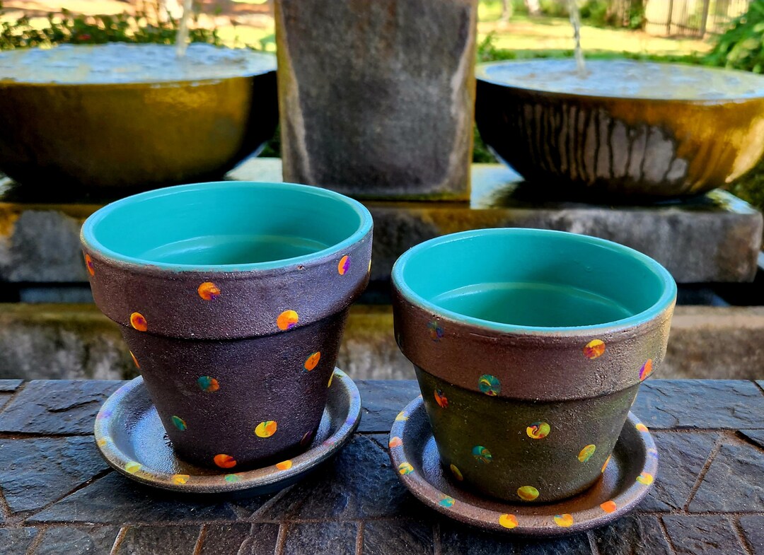 Polka Dot Planter | Small Flower Pots | Polka Dot Set | Succulent ...