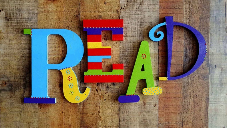 READ Letters READ Sign Kids Wall Decor Book Room Letters | Etsy