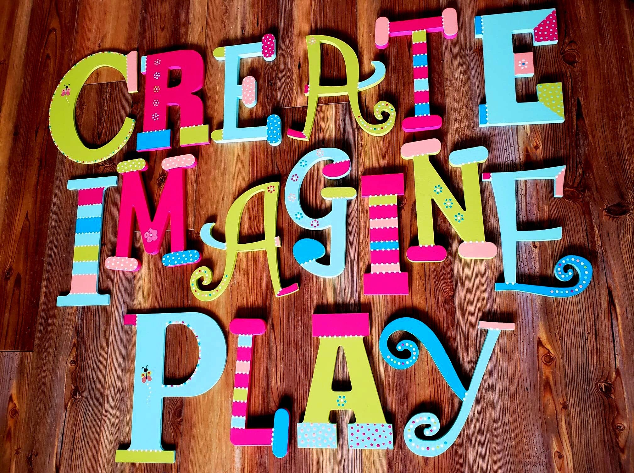 Play Room Art Imagine Sign Create Sign Play Sign Read | Etsy