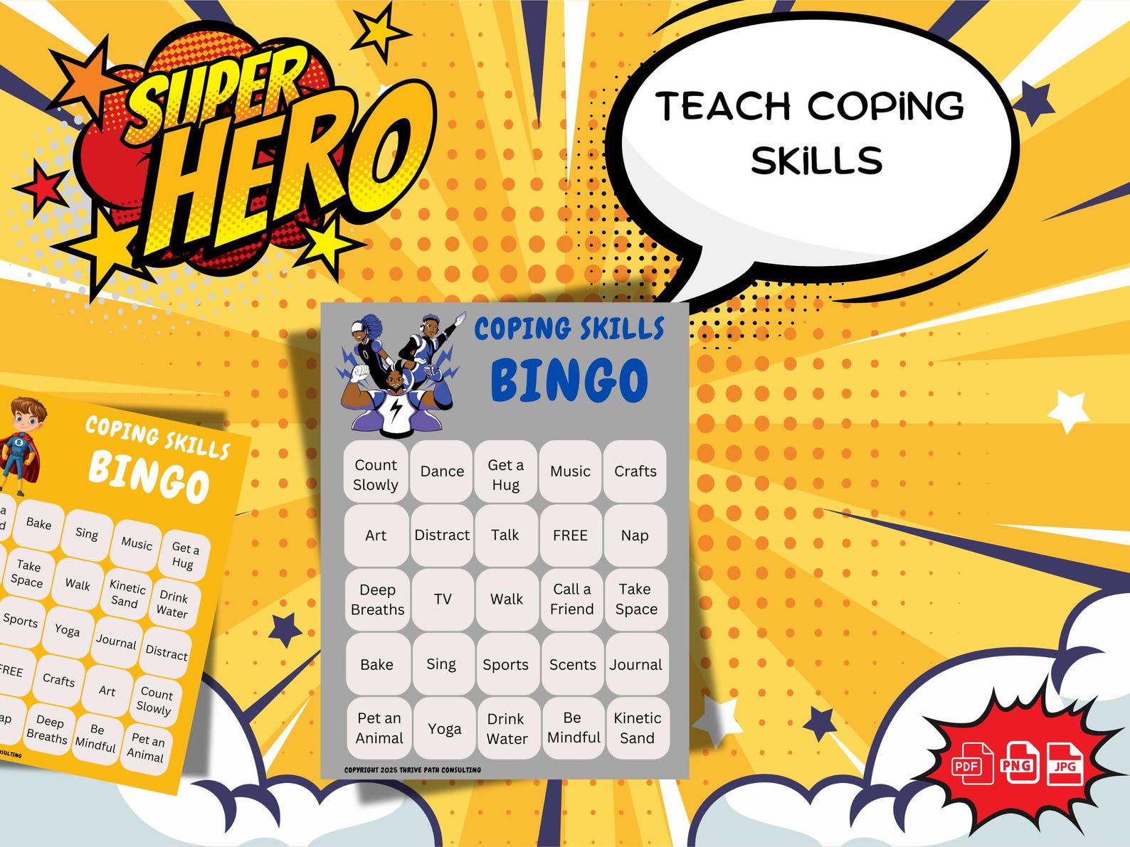 Superhero Coping Skills BINGO - Etsy