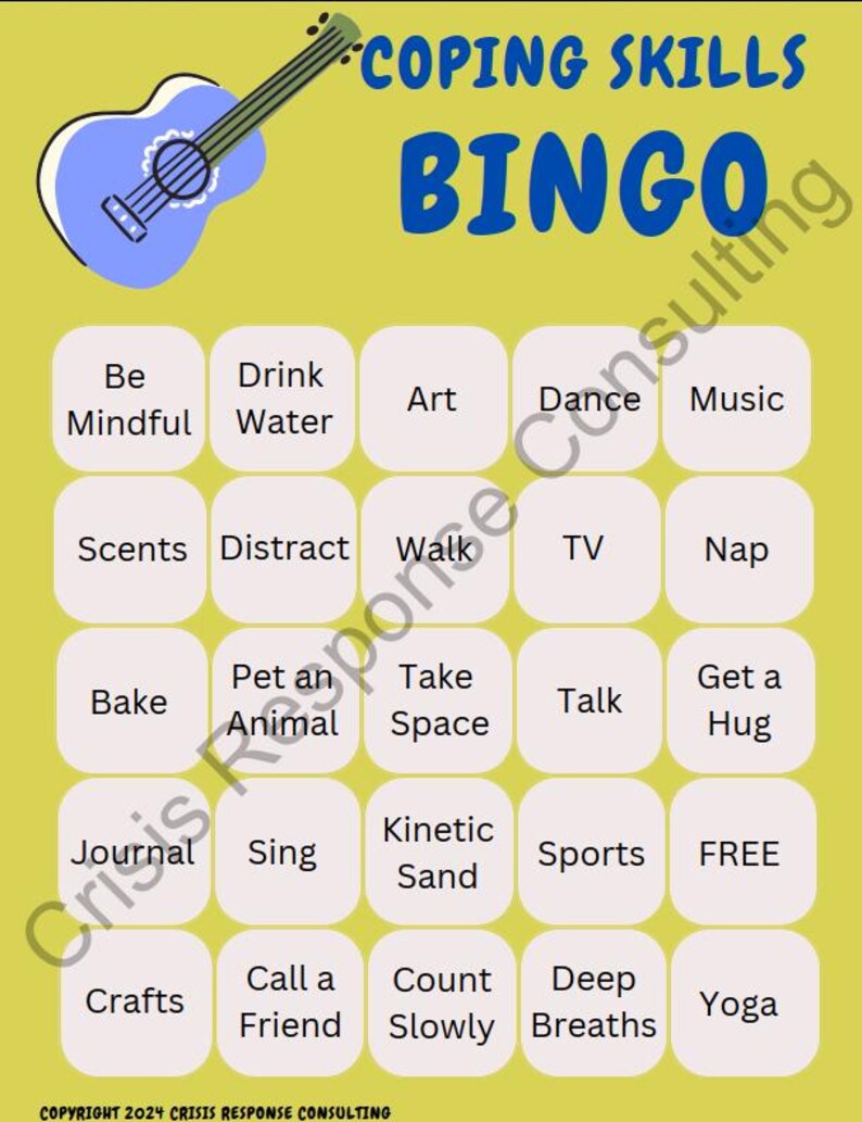 Coping Skills BINGO - Etsy