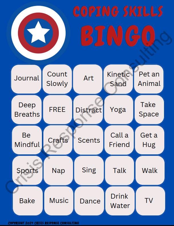 Superhero Coping Skills BINGO - Etsy