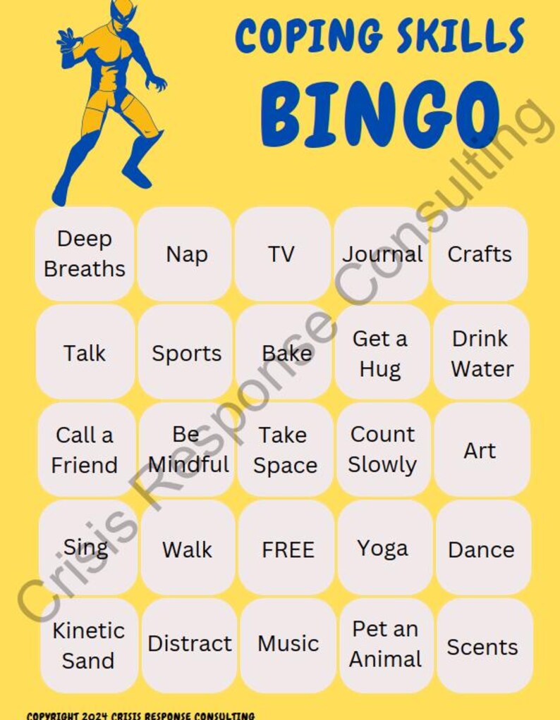 Superhero Coping Skills BINGO - Etsy