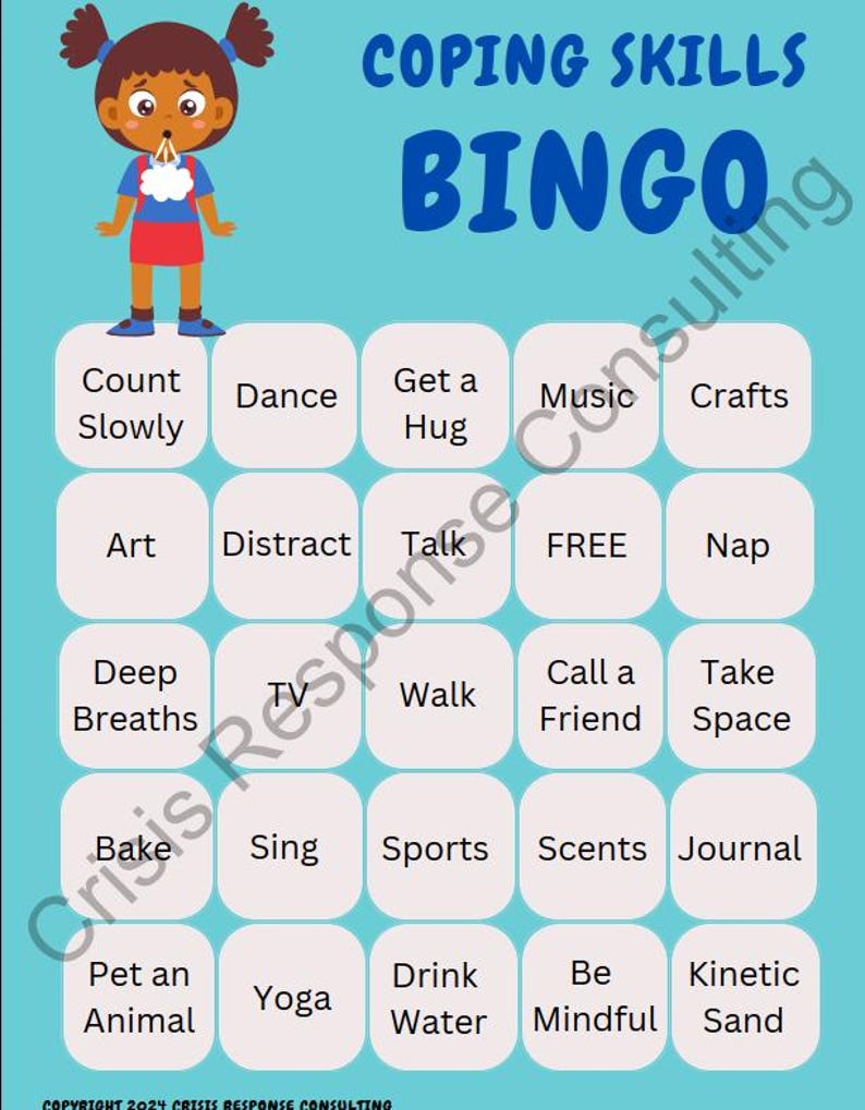 Coping Skills BINGO - Etsy