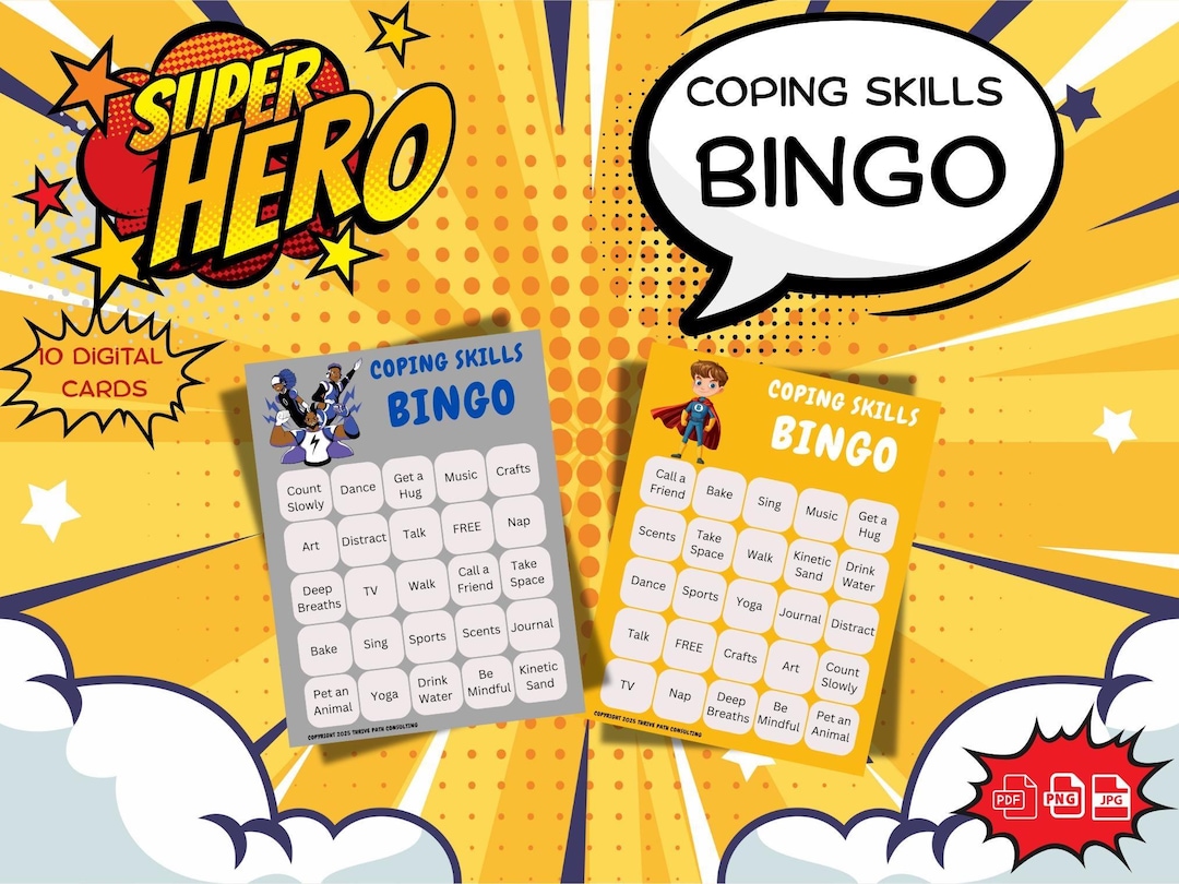 Superhero Coping Skills BINGO - Etsy