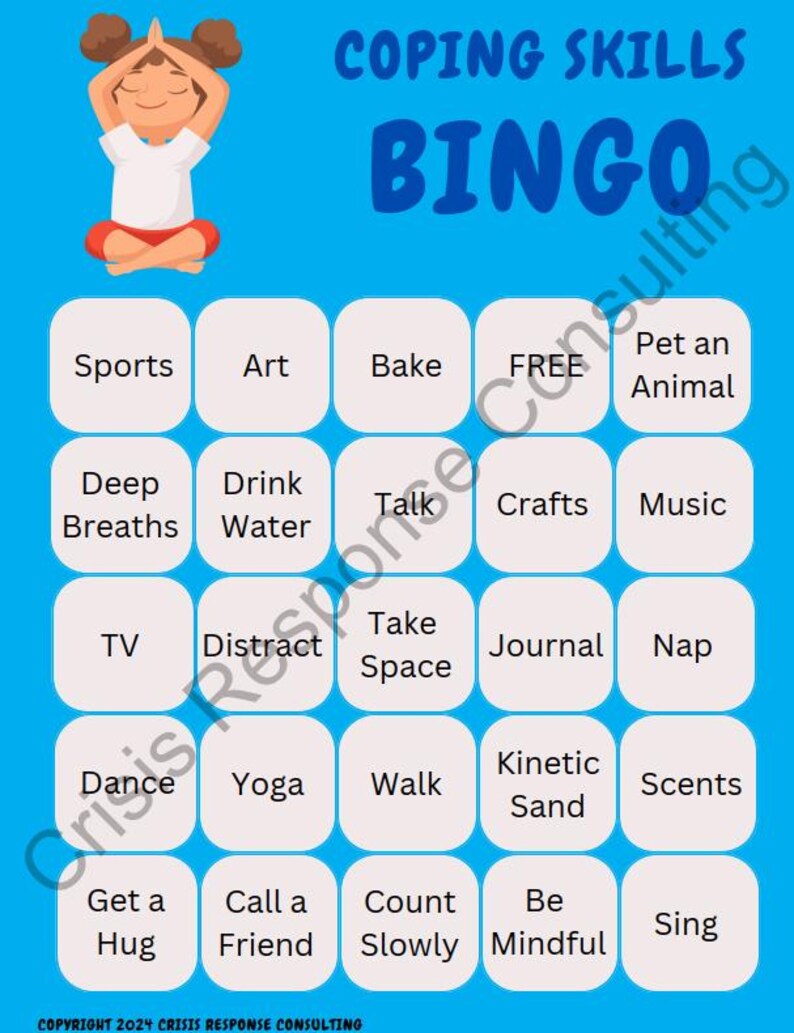Coping Skills BINGO - Etsy